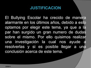 Acoso escolar bullying | PPTX