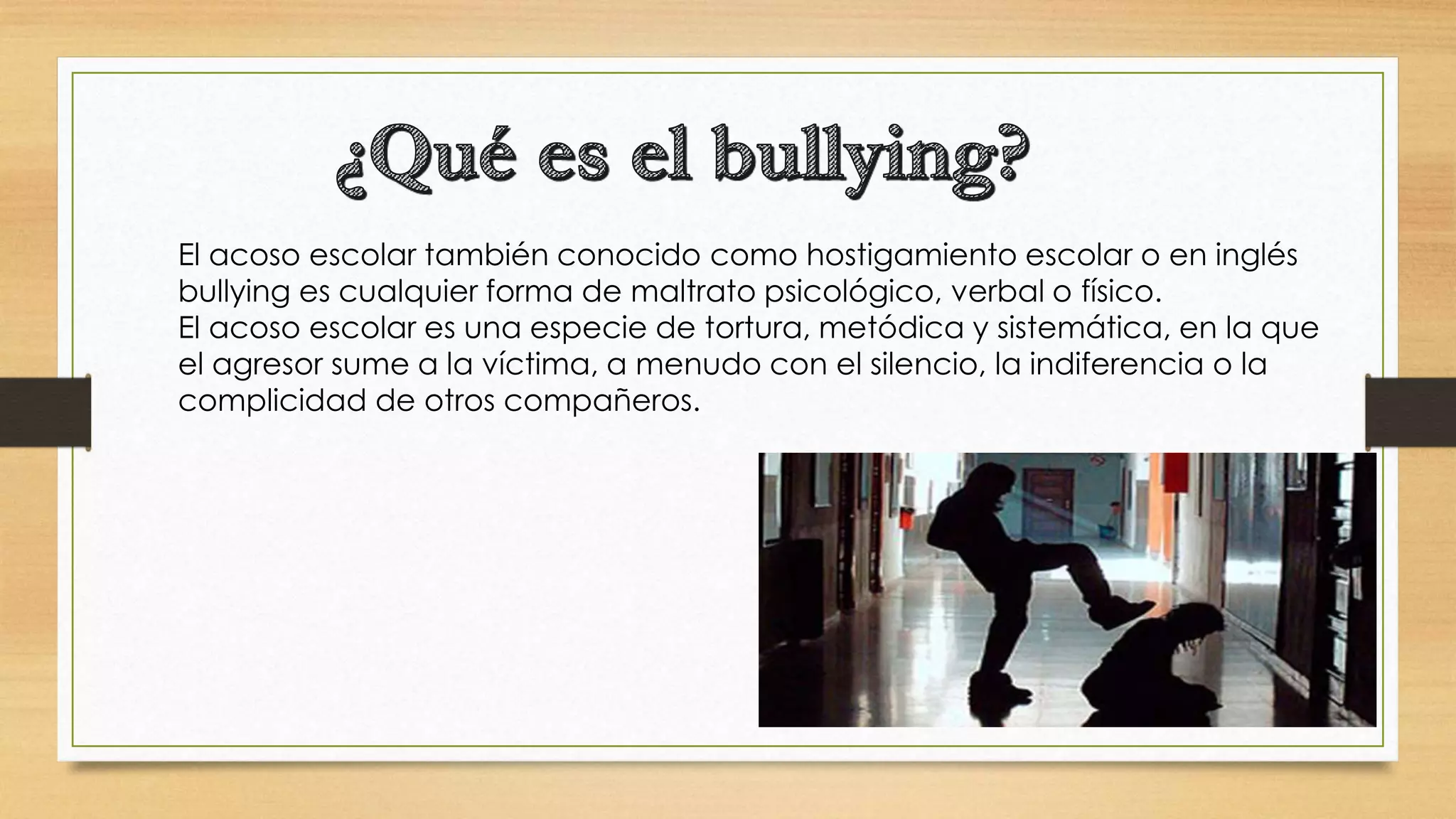 Acoso escolar o bullying | PPTX | Professional School | Postgraduate ...