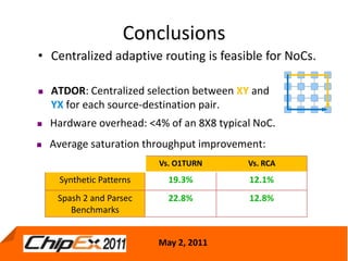 Cost Effective centralized adpative routing for networks on chip | PPT