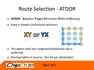 Cost Effective centralized adpative routing for networks on chip | PPTX