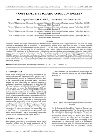 A cost effective solar charge controller | PDF