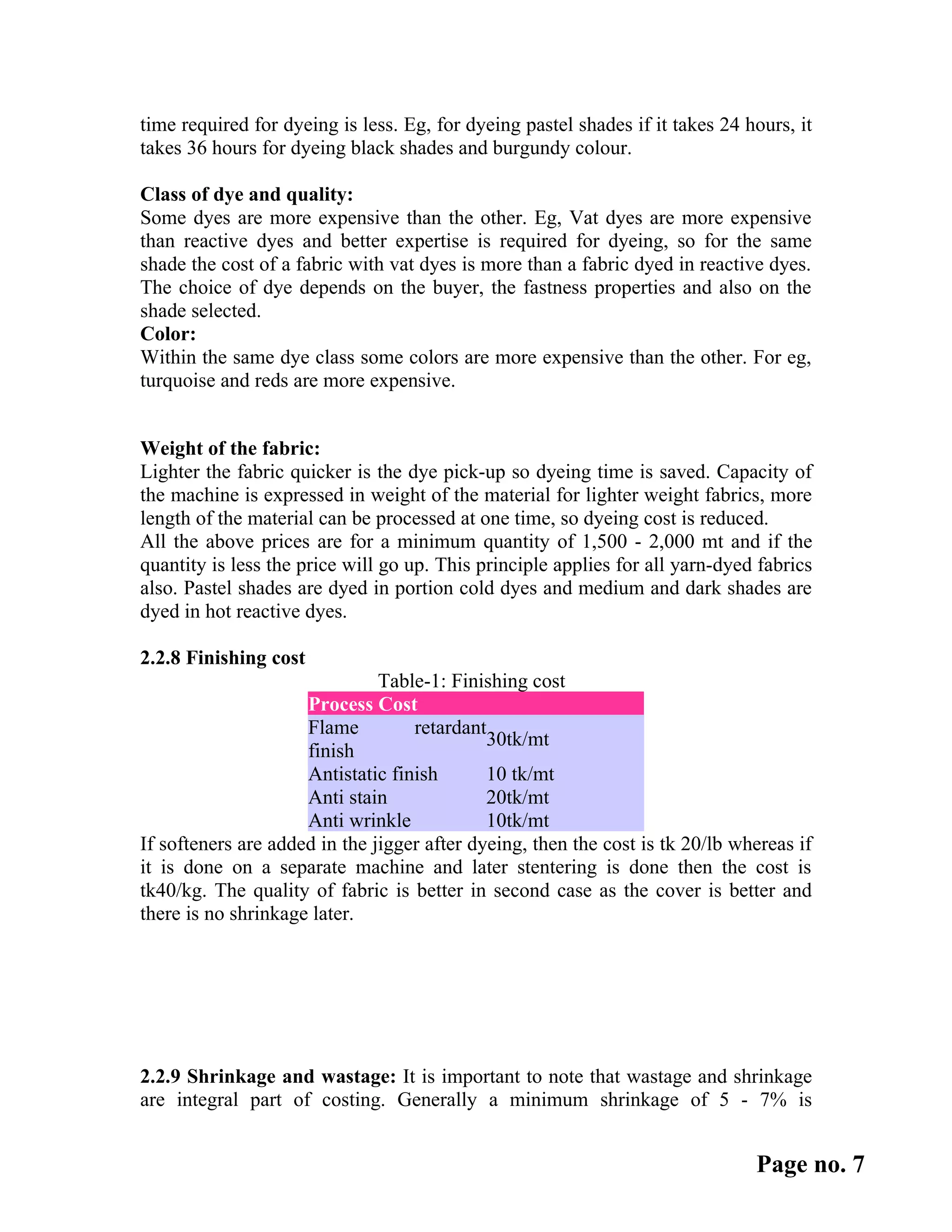 Costing of woven fabrics | PDF