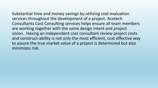 Acotech Overview of cost consulting | PPTX