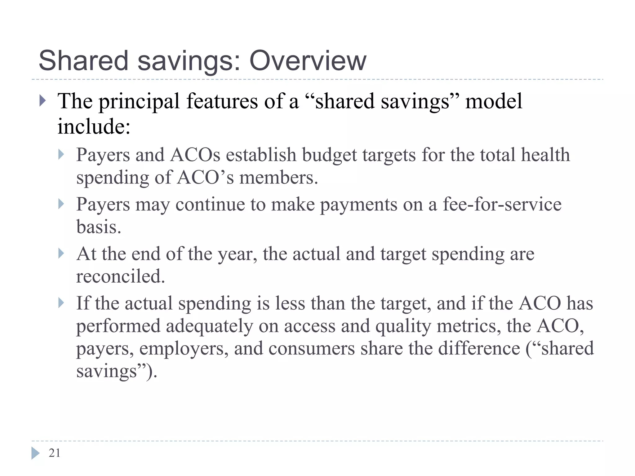 Accountable Care Organization (ACO) Tutorial | PPT