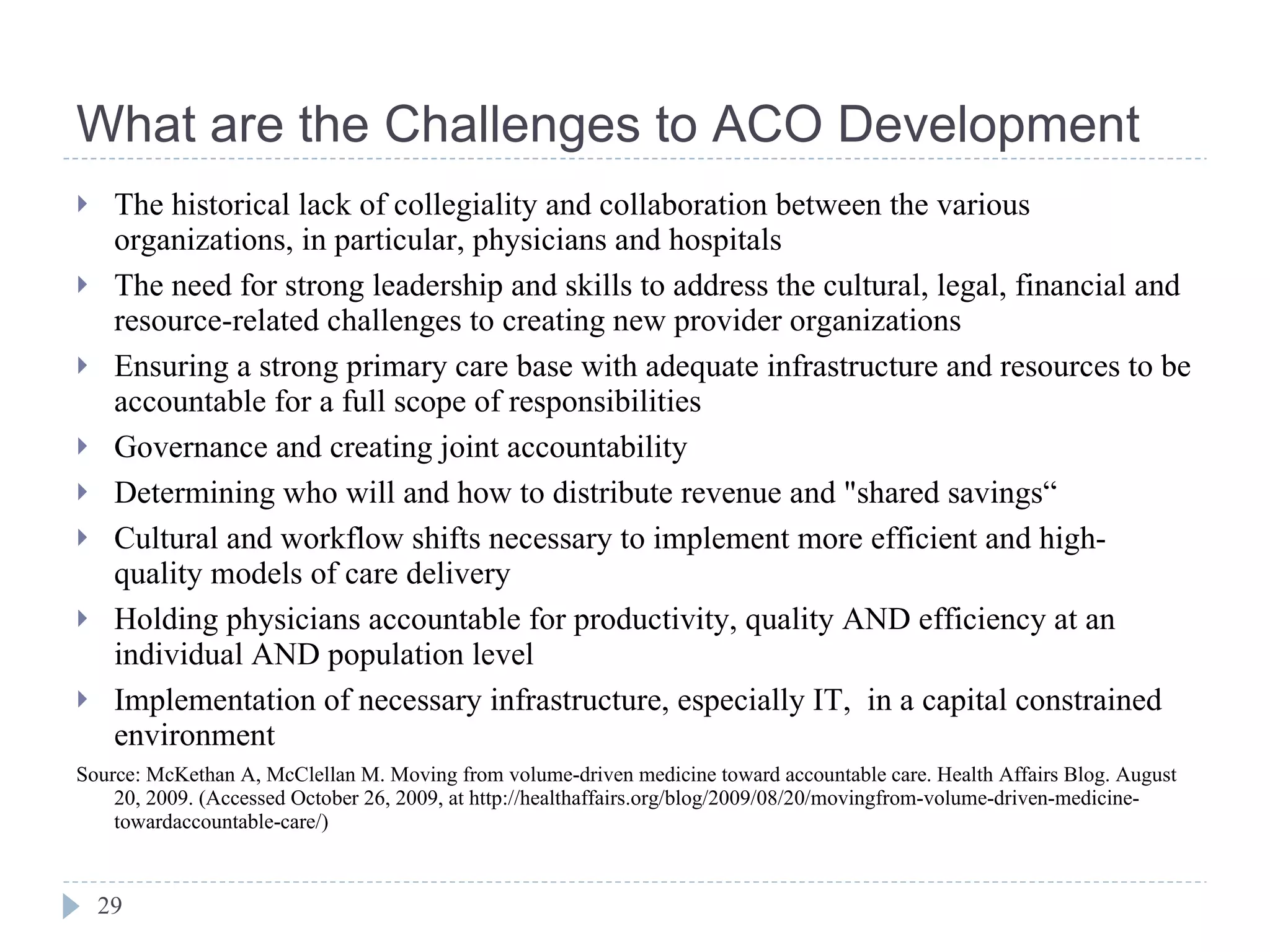 Accountable Care Organization (ACO) Tutorial | PPT