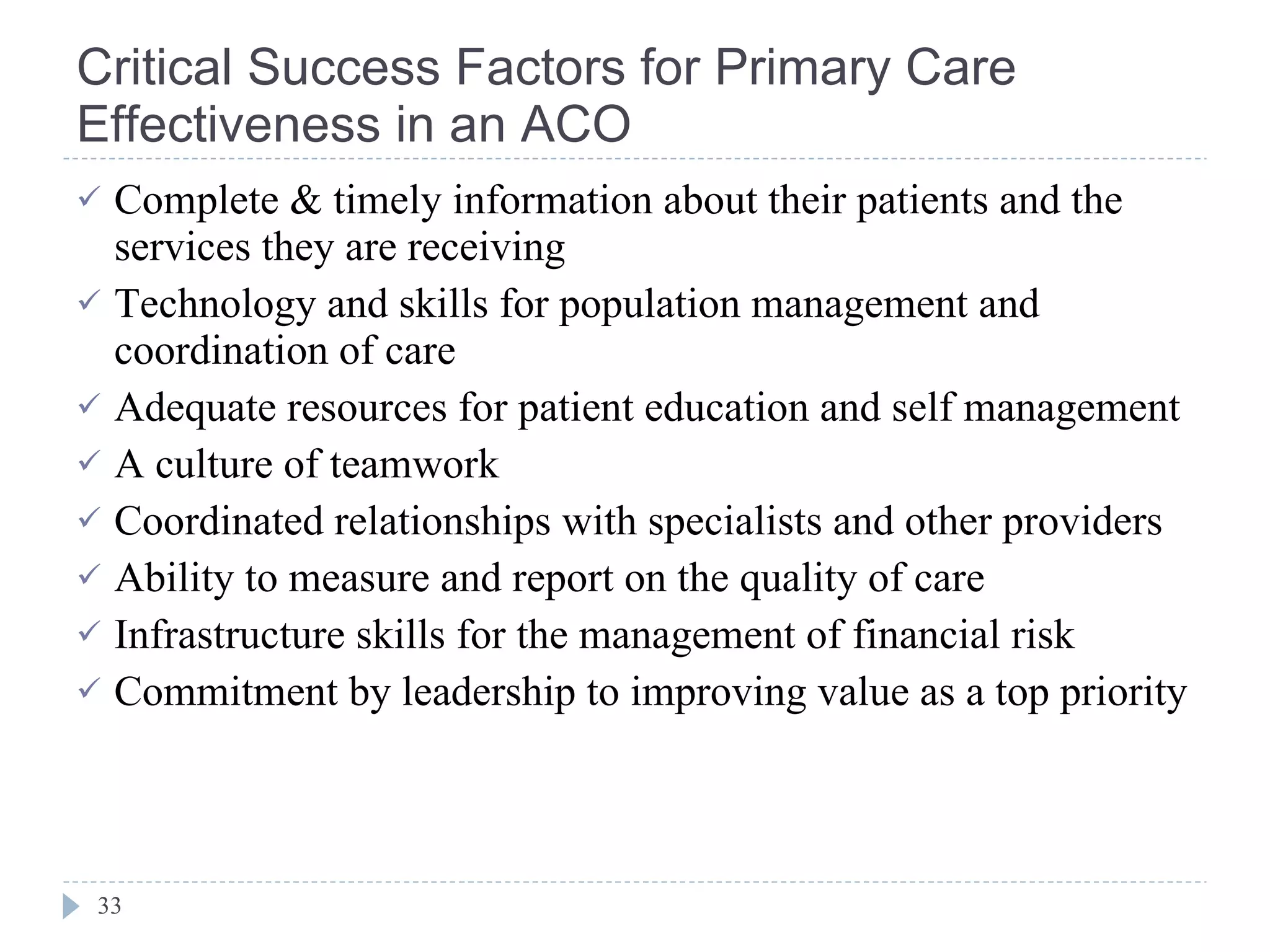 Accountable Care Organization (ACO) Tutorial | PPT