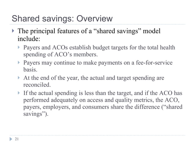 Accountable Care Organization (ACO) Tutorial | PPT | Health Insurance ...