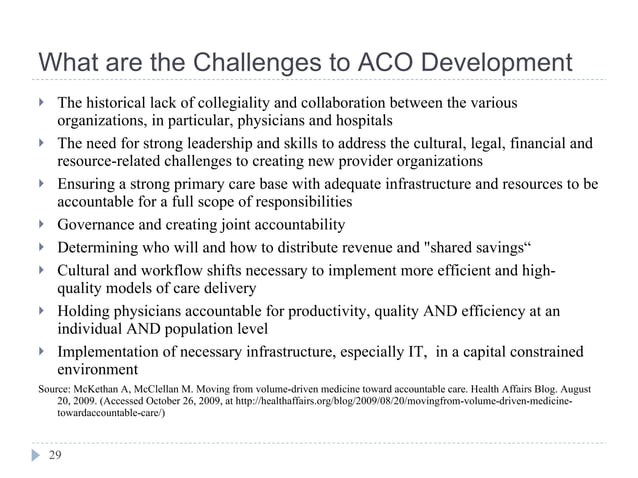 Accountable Care Organization (ACO) Tutorial | PPT | Health Insurance ...