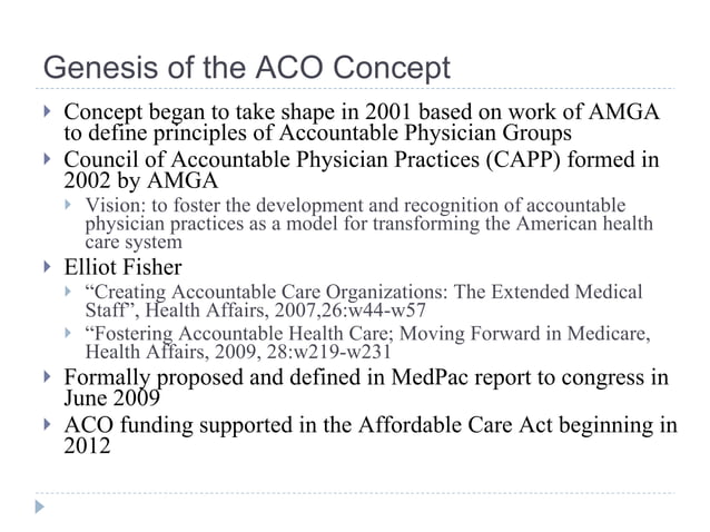 Accountable Care Organization (ACO) Tutorial | PPT | Health Insurance ...
