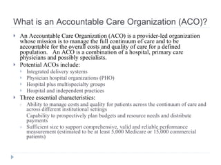 Accountable Care Organization (ACO) Tutorial | PPT