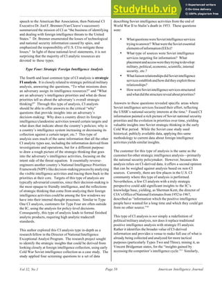 A Counterintelligence Analysis Typology | PDF