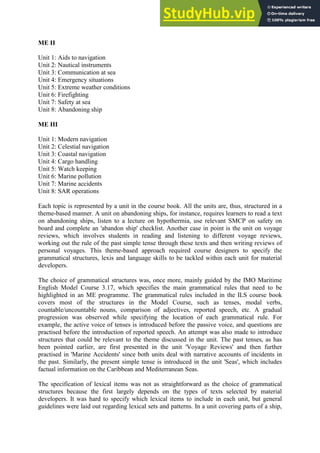 A COURSE BOOK FOR A MARITIME ENGLISH PROGRAMME A PROJECT IN PROGRESS | PDF