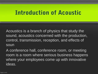 Acoustic conference room | PPT