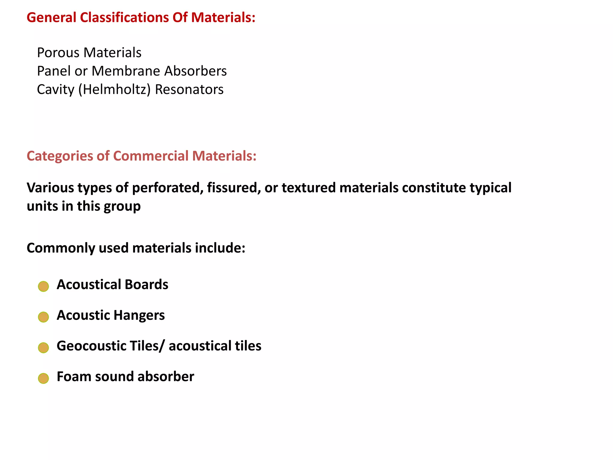 Acoustic & Materials | PPTX