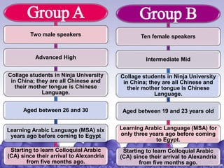 Acoustical characteristics of arabic language as a foreign | PPTX