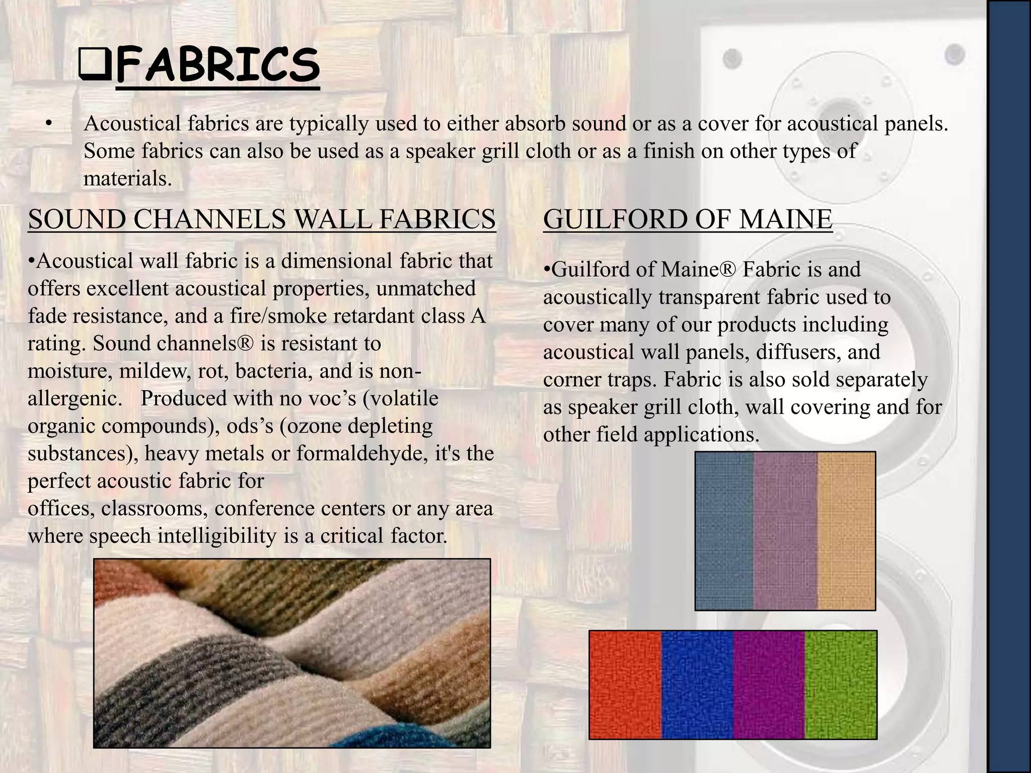 Acoustical materials | PPTX