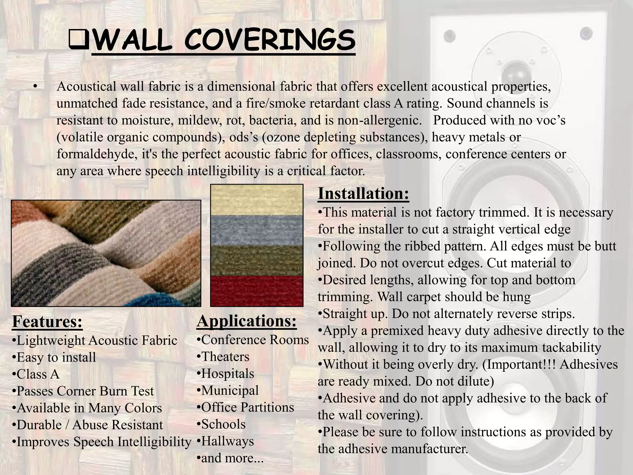 Acoustical materials | PPTX