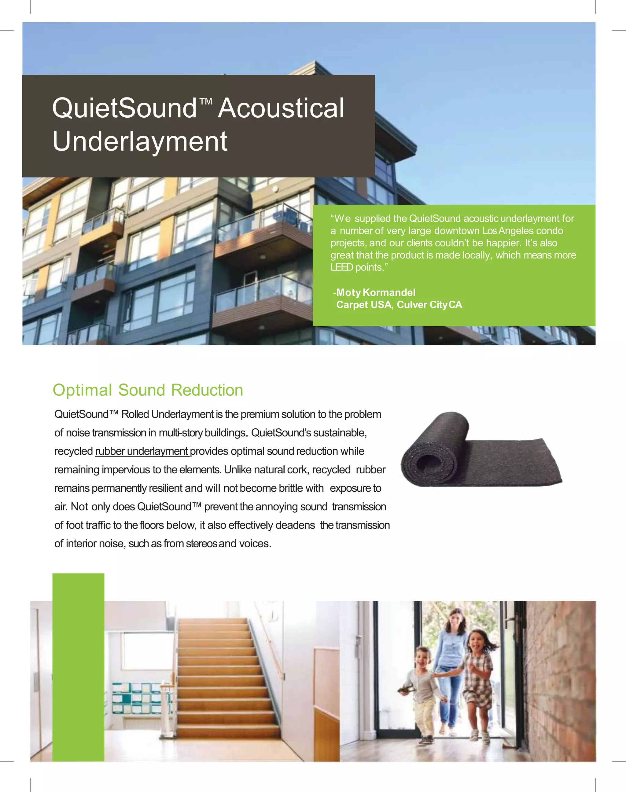 Acoustical Underlayment - Acoustic Floor Underlayment | PPTX
