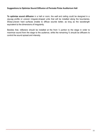 Acoustic Analysis on Permata Pintar Auditorium (Report) | PDF