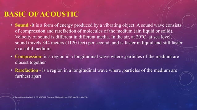 Acoustic, audiology | PPTX