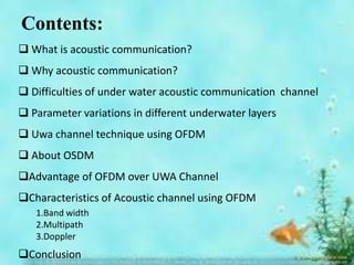 Acoustic communication using ofdm | PPT