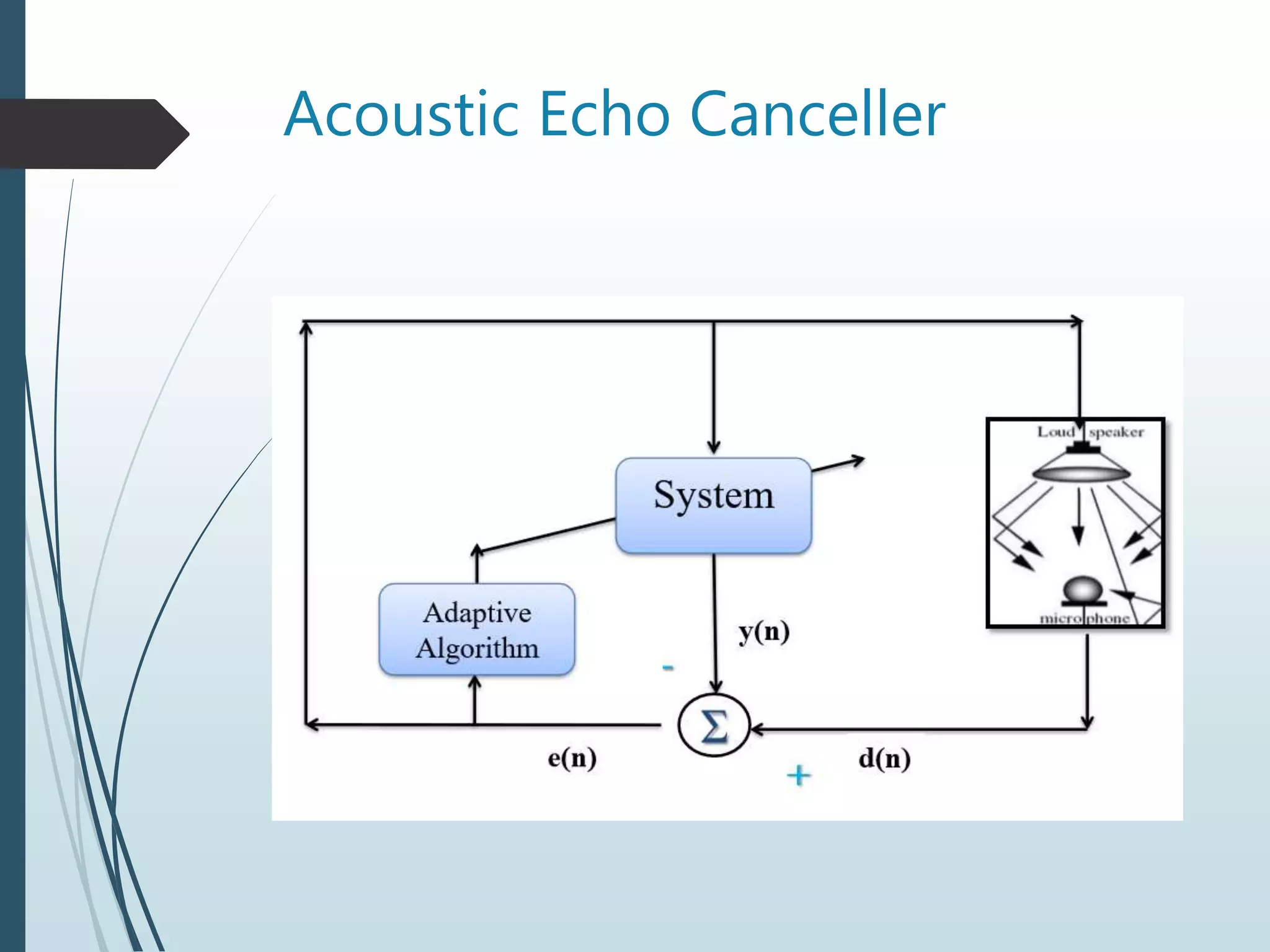 Acoustic echo cancellation | PPTX | Digital Audio | Computer Software and Applications
