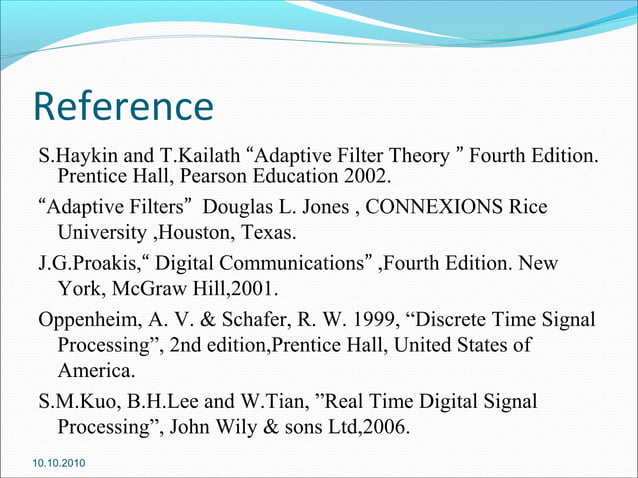 Acoustic Echo Cancellation Using Nlms Adaptive Algorithm Ranbeer Ppt