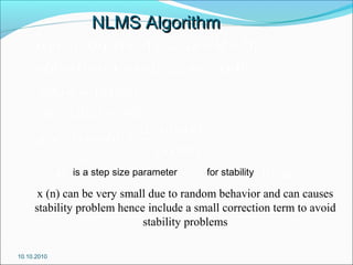 Acoustic echo cancellation using nlms adaptive algorithm ranbeer | PPT
