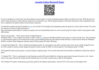 Acoustic Guitar Research Paper | PPT