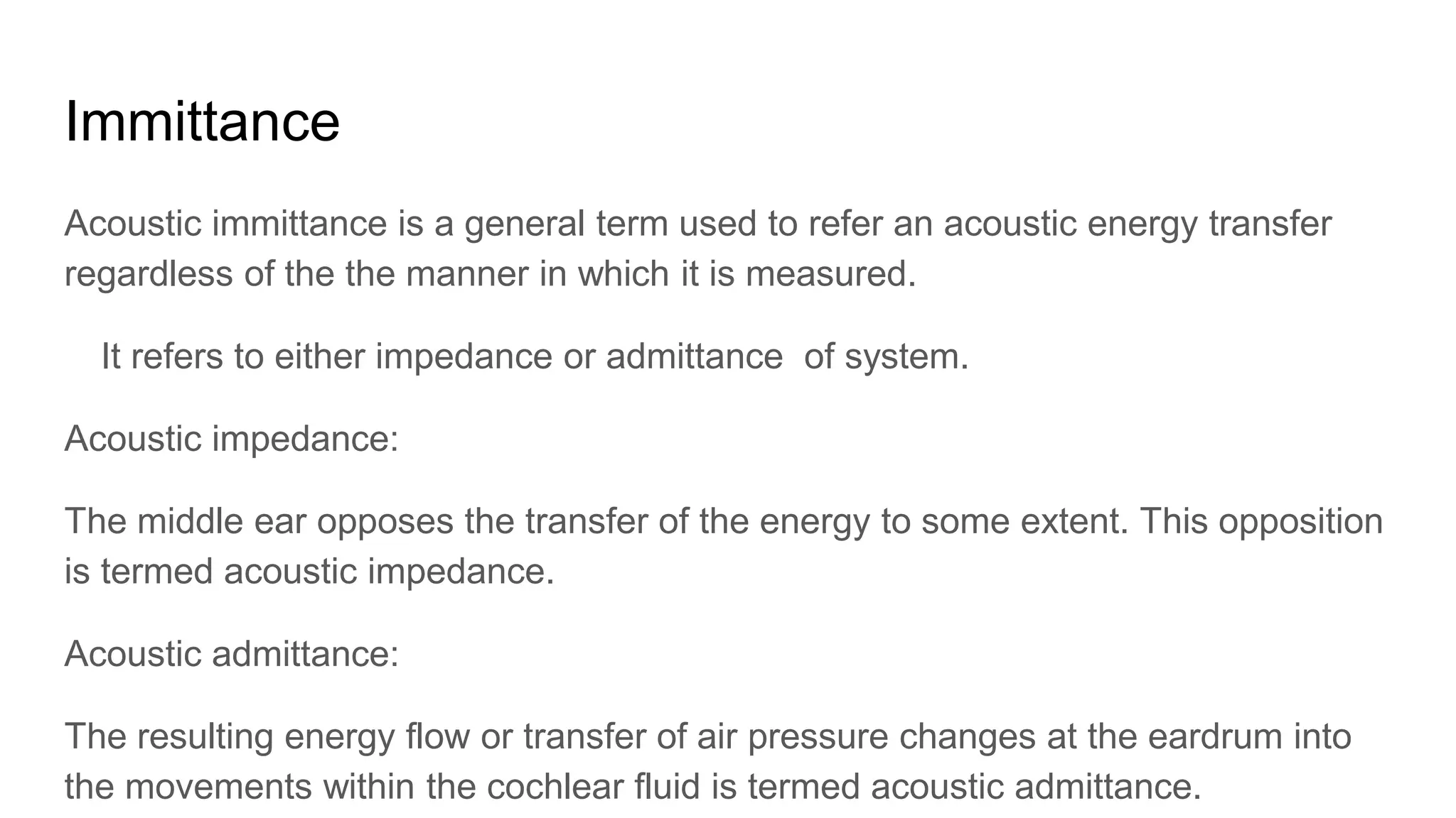 Acoustic immittance | PPTX