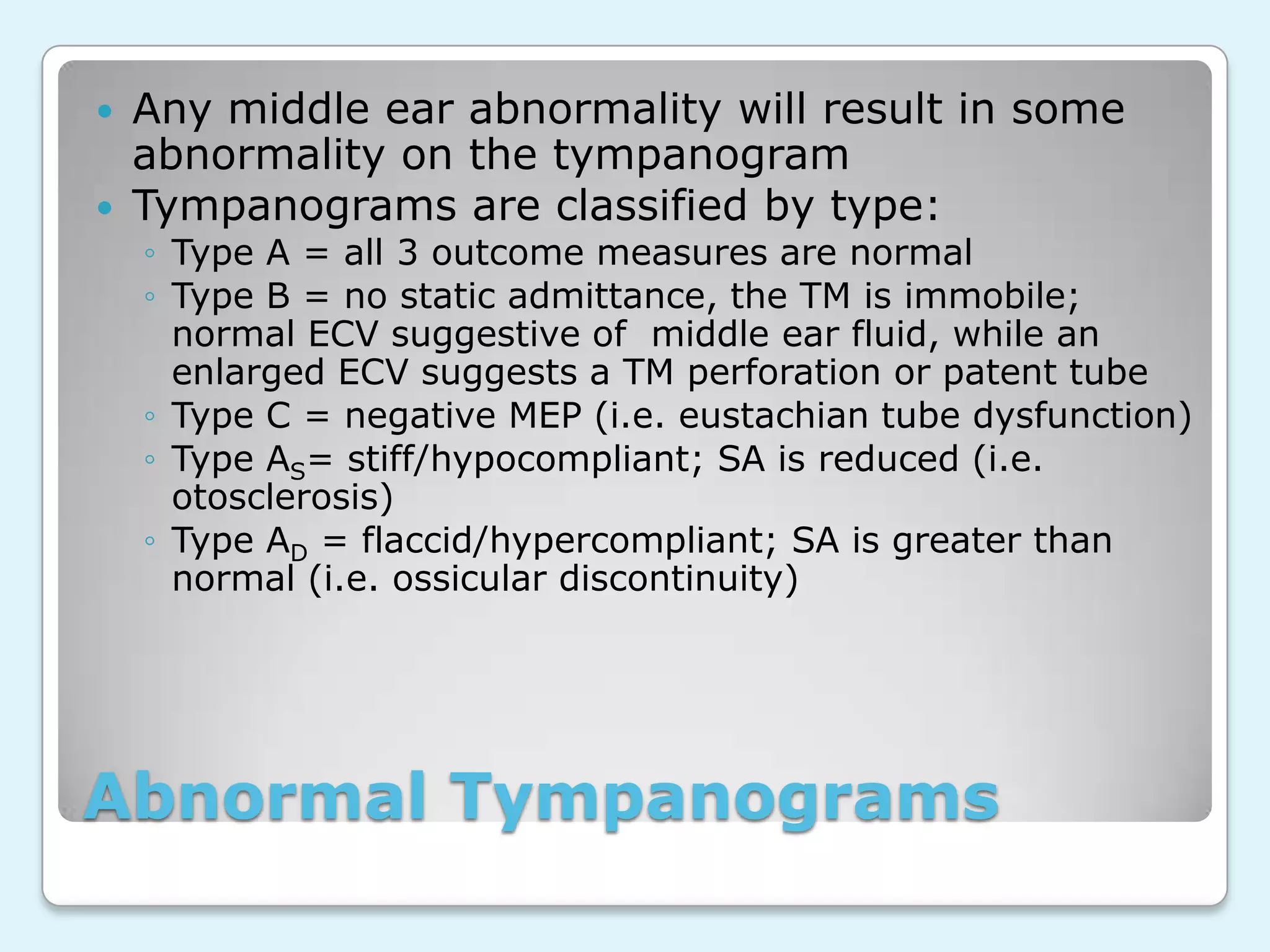 Acoustic Immittance Measurements | PPTX