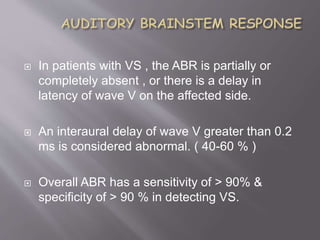 vestibular schwannoma Dr jyoti singh MS ENT | PPTX