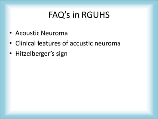 Acoustic neuroma | PPTX