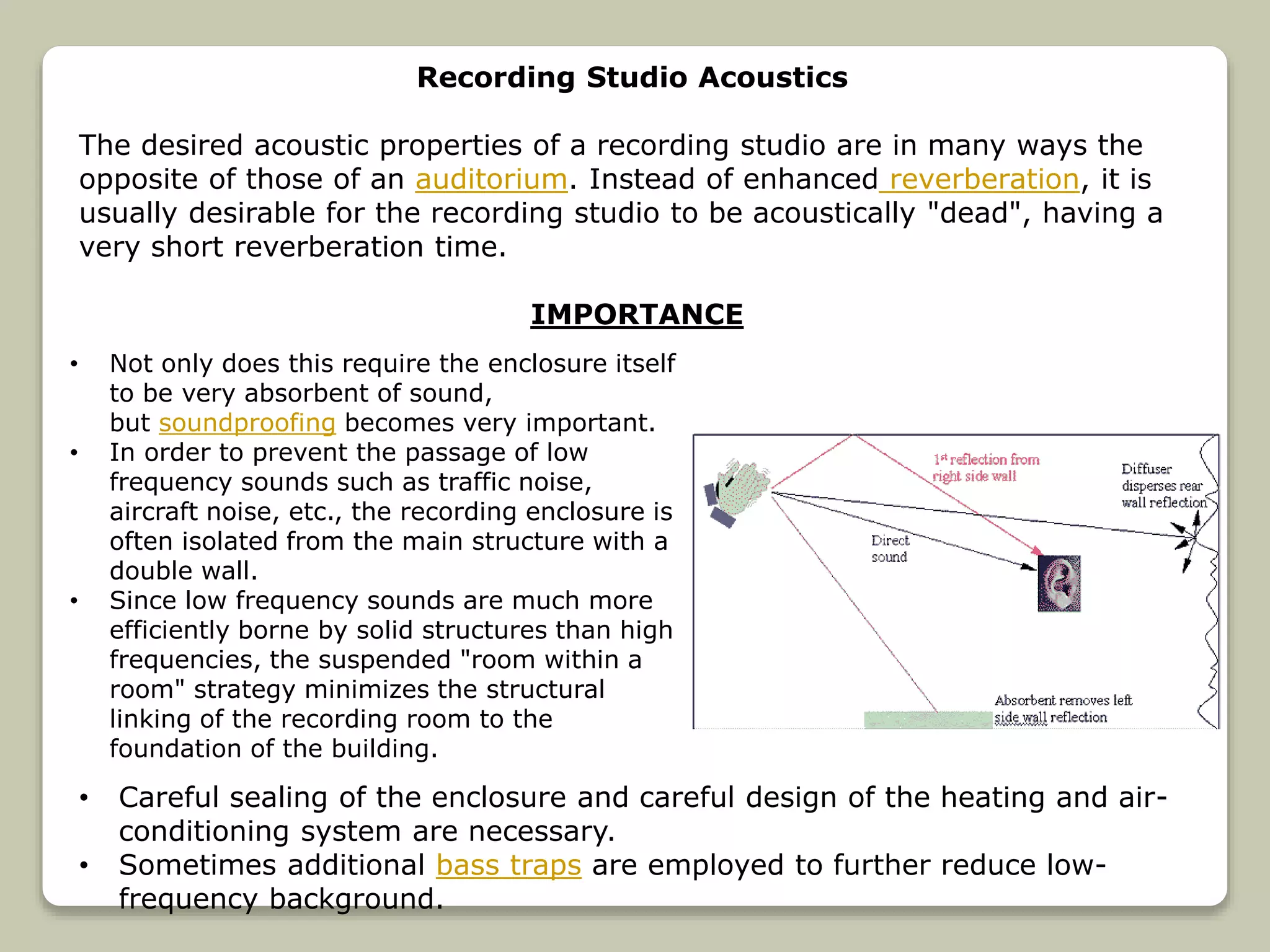 RECORDING STUDIO ACOUSTICS | PPTX
