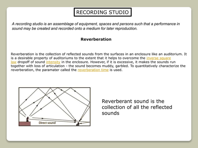RECORDING STUDIO ACOUSTICS | PPTX | Audio Production | Content Production