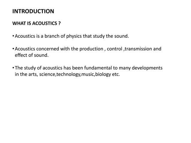 Acoustics | PPTX