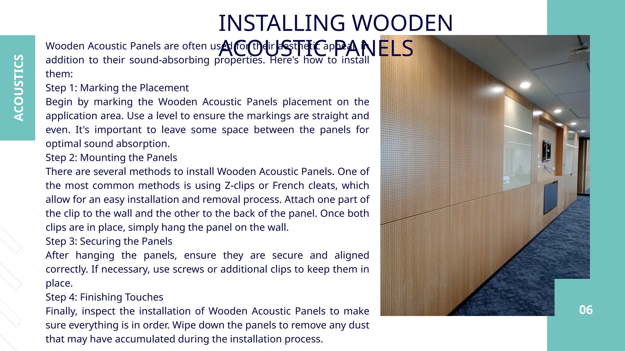 A Step-by-Step Approach to Acoustic Materials Installation | PPTX