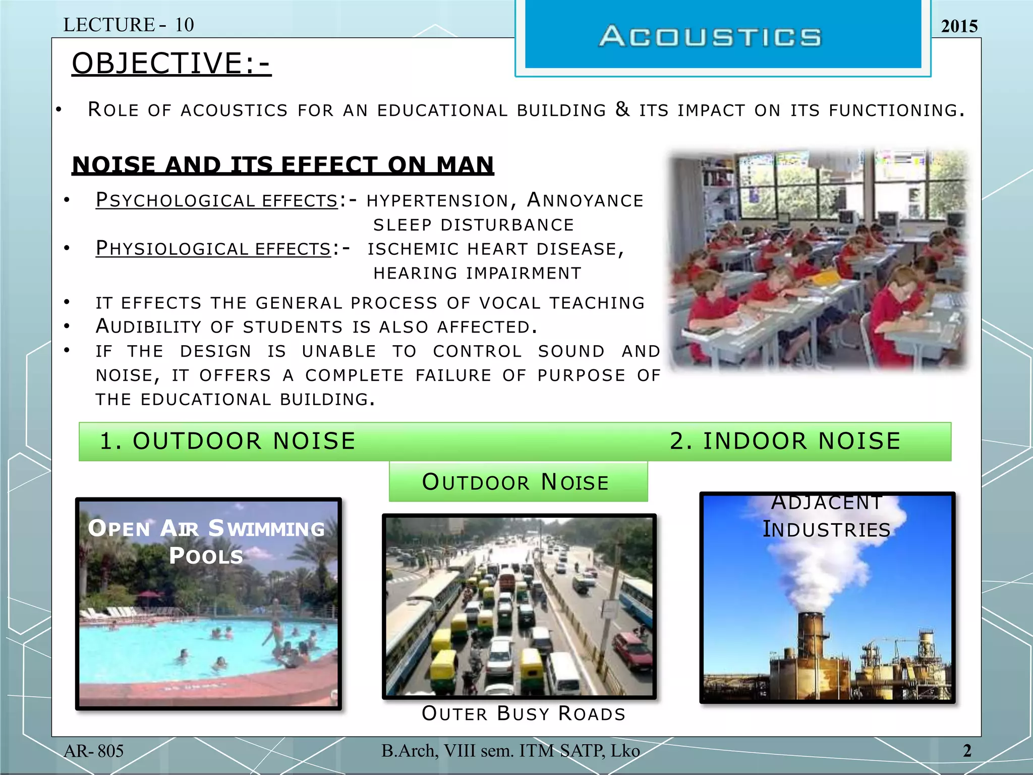 Acoustics OF Educational Buildings | PPTX