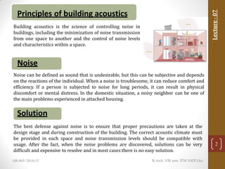 Acoustics OF Residential Buildings | PPTX
