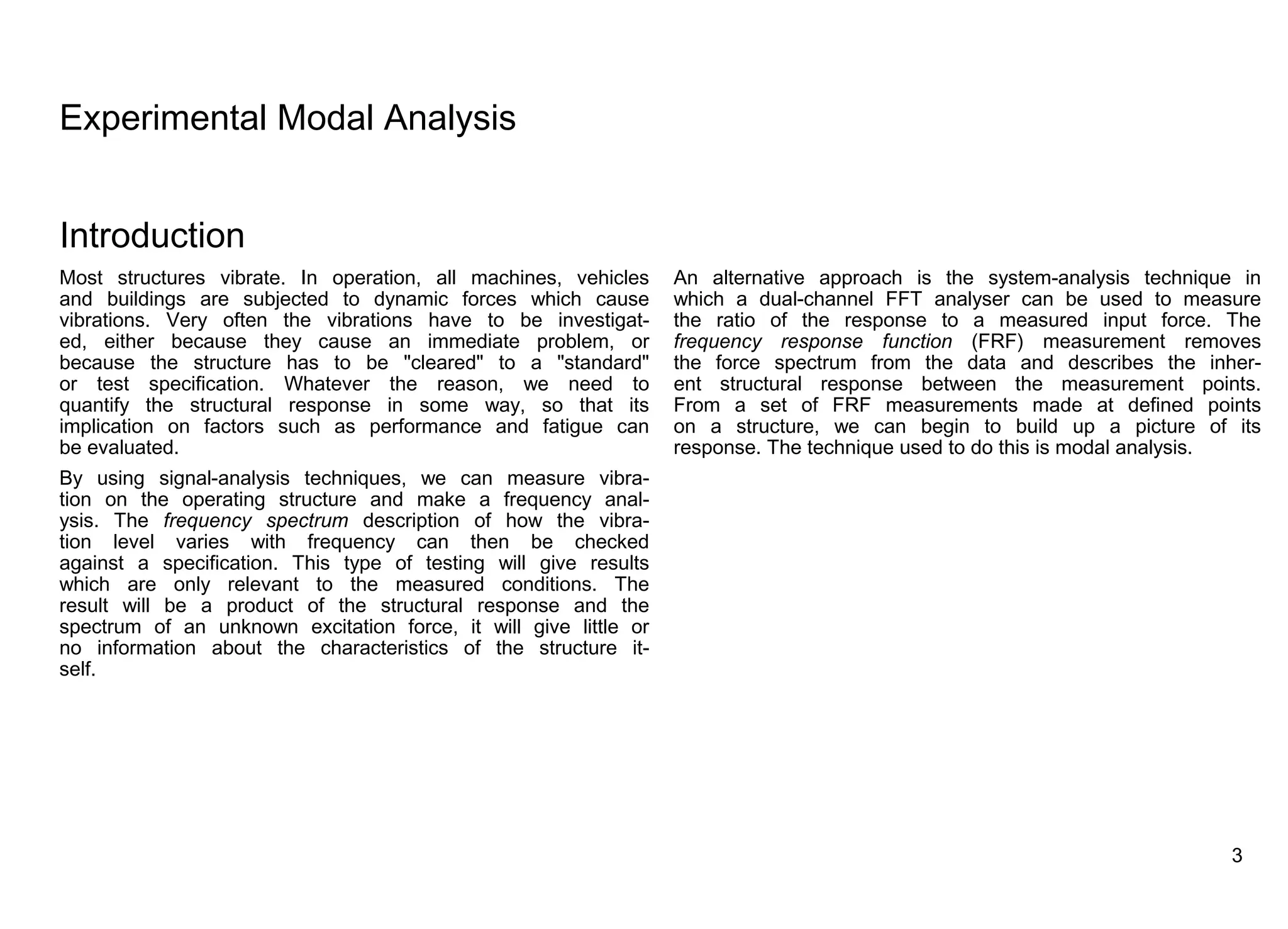 Acoustics and vibrations mechanical measurements - structural testing ...