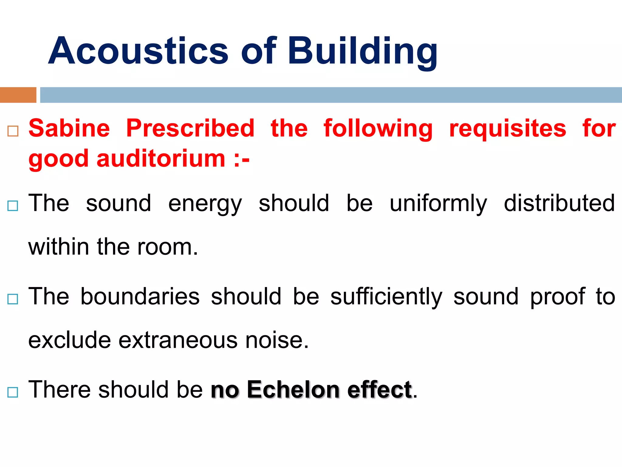 Acoustics buildings | PPTX