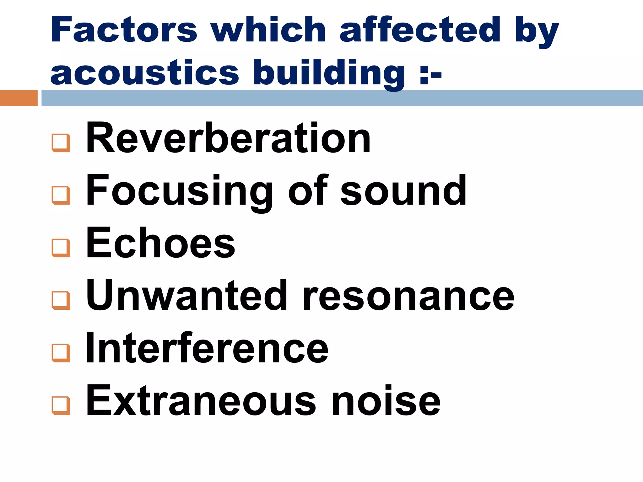 Acoustics buildings | PPTX