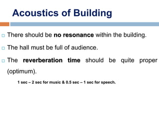 Acoustics buildings | PPTX