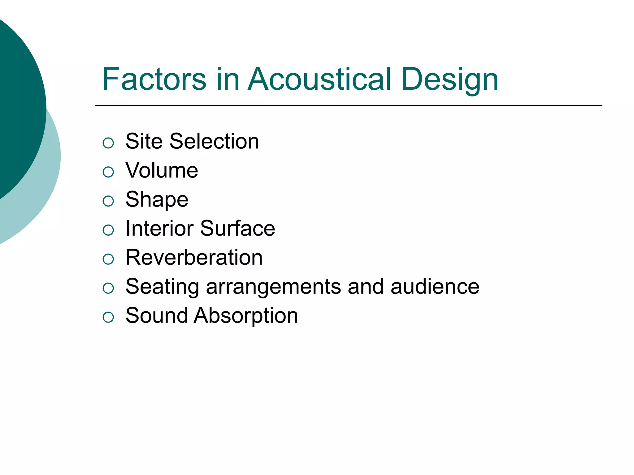 Acoustics of buildings | PPTX