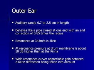 Acoustics of the Ear: The Hearing Mechanism | PPT
