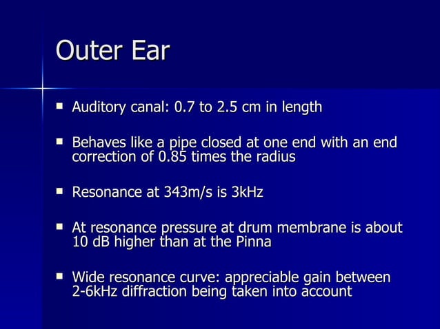 Acoustics of the Ear: The Hearing Mechanism | PPT