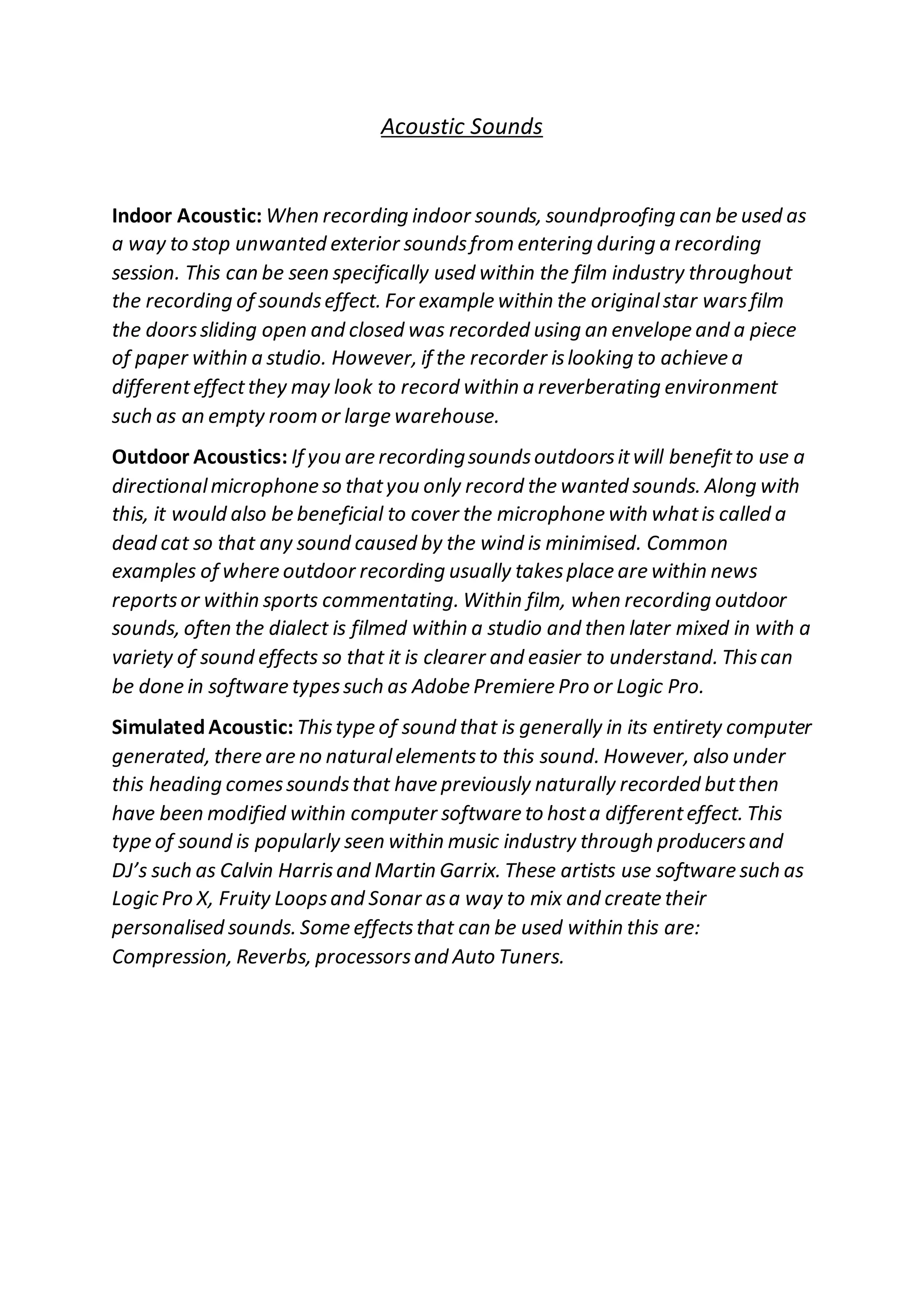 Acoustic sounds | PDF