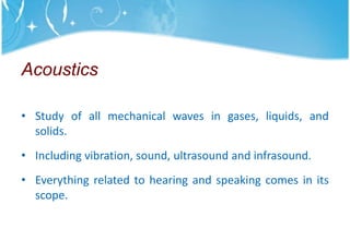 Acoustics and Classroom Sound Issues | PPTX