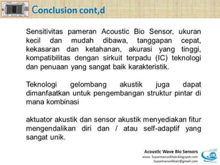 Acoustic wave biosensor | PPT