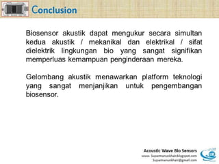 Acoustic wave biosensor | PPT